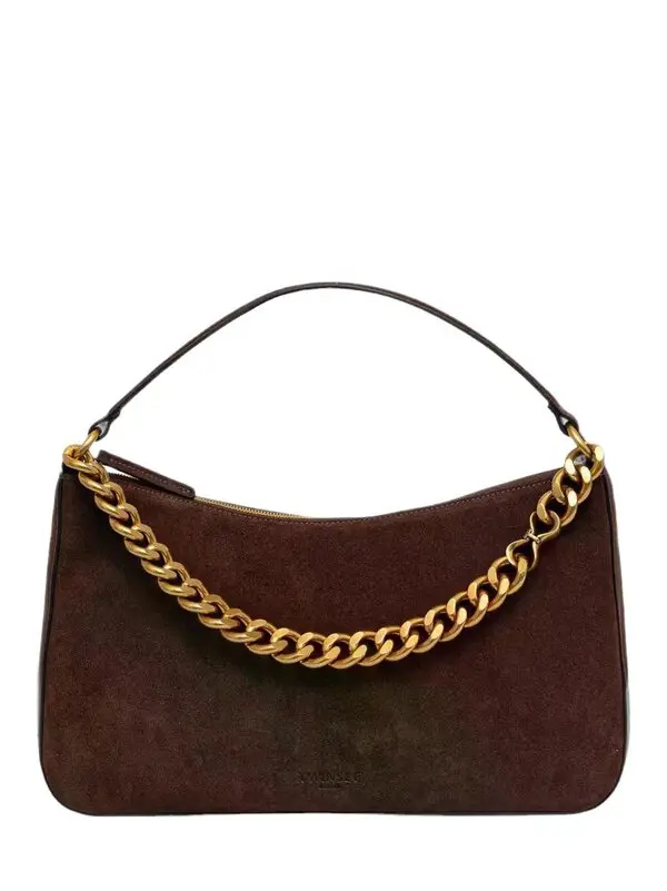 TWINSET Chain-link Suede Tote Bag - Brown
