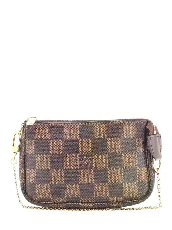 LOUIS VUITTON Pochette Accessoires Damier Mini Clutch Bag - Brown