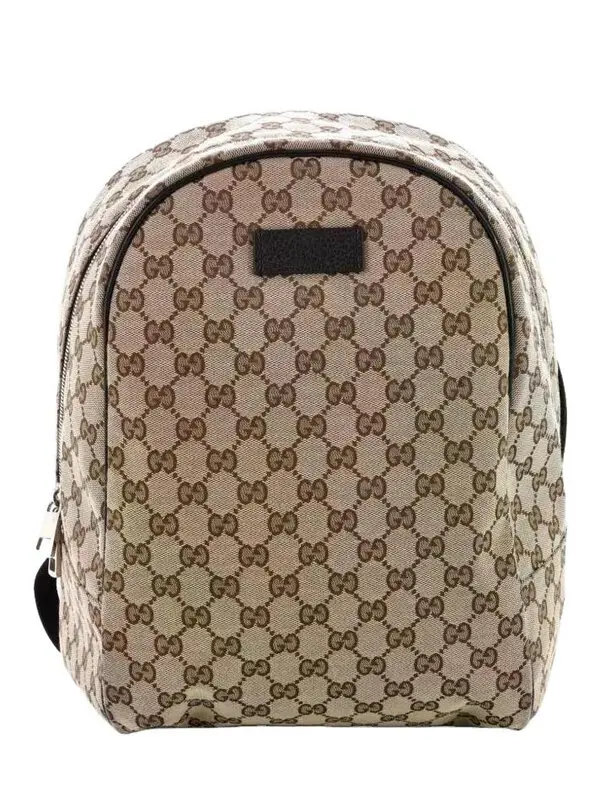 Gucci Zip Around Travel Gg Canvas Backpack - Brown
