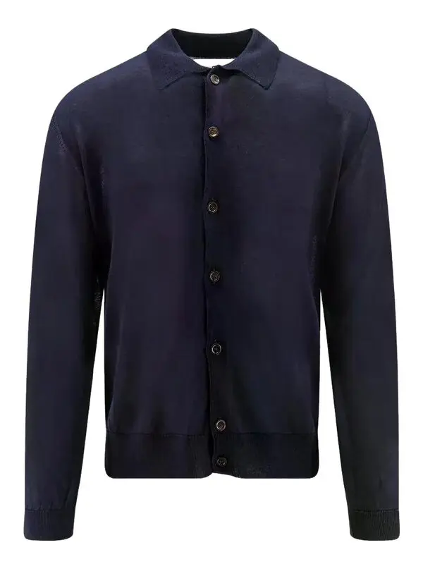 SEVEN GAUGE Button-fastening Long-sleeve Cardigan - Blue