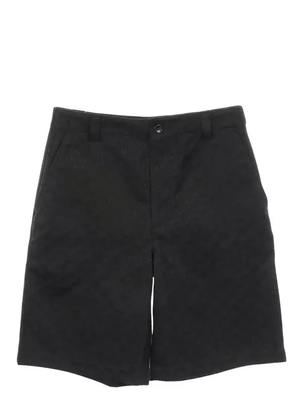 Gucci Logo Pattern Denim Shorts - Black