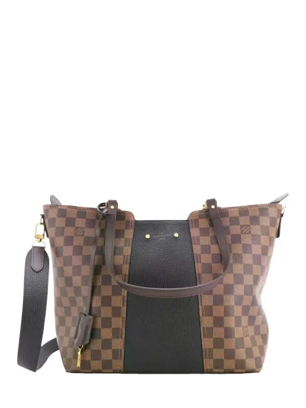 LOUIS VUITTON Damier Leather Shoulder Bag - Black