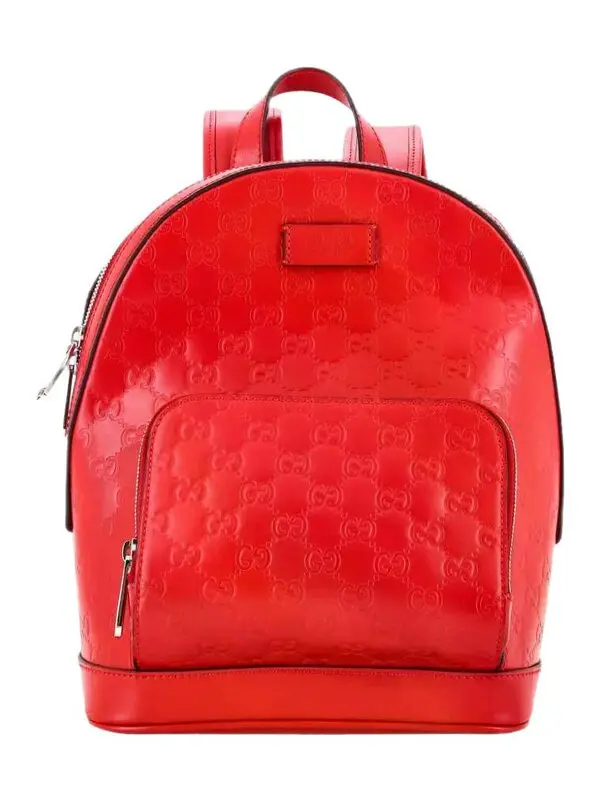 Gucci Signature Monogram Leather Small Backpack - Red