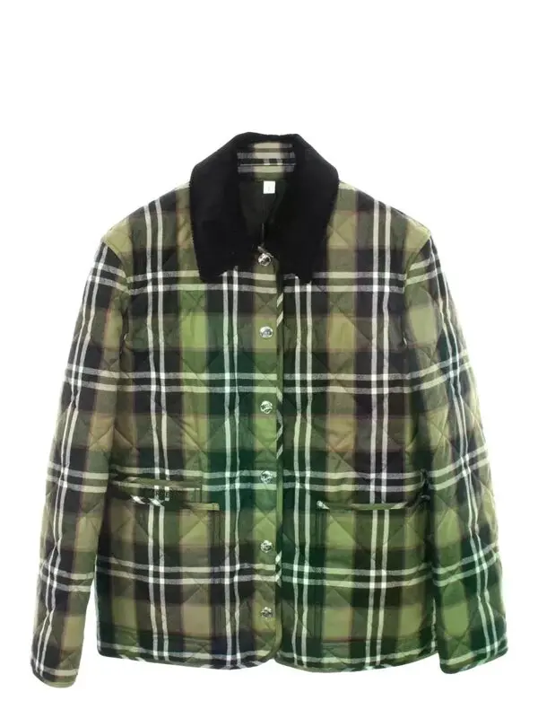 Burberry Quilted Check Jacket - Green