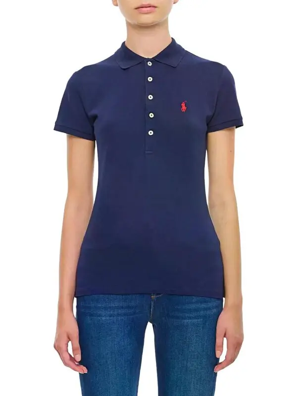 Polo Ralph Lauren Embroidered Logo Piqué Polo Shirt - Blue
