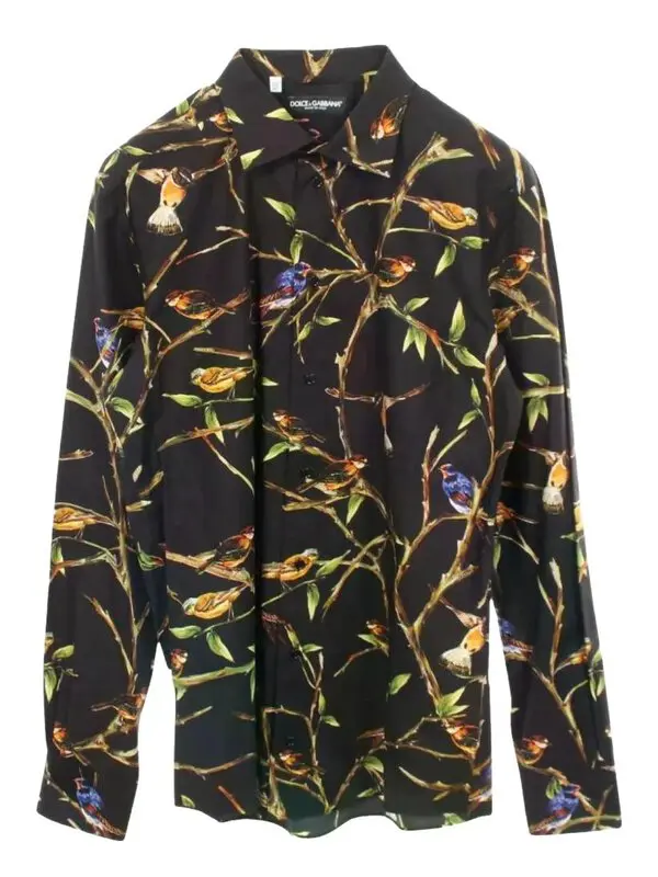 Dolce & Gabbana 2020s Bird-print Shirt - Black