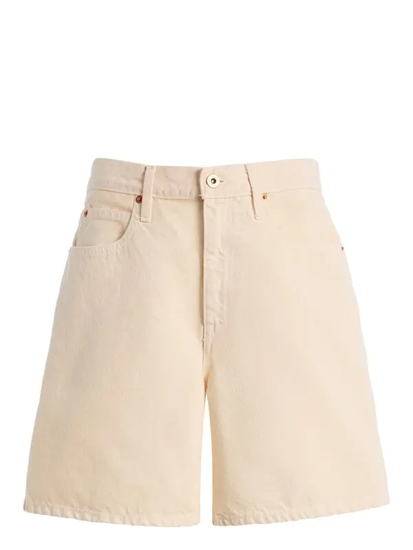 SLVRLAKE Square Cut Denim Shorts - Ivory
