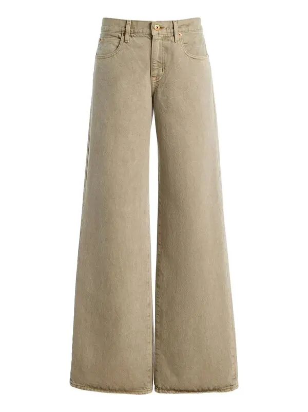 SLVRLAKE Mica Rigid Low-rise Wide-leg Jeans - Neutral