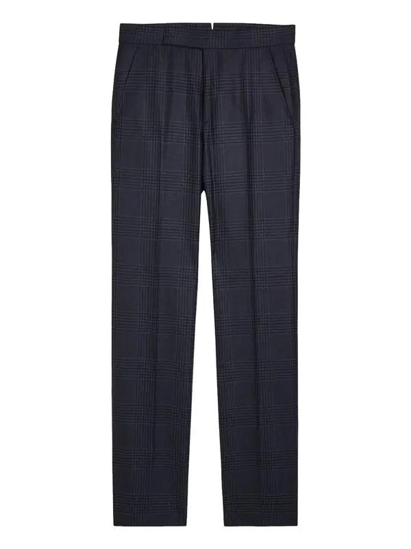 TOM FORD Houndstooth Wool Trousers - Navy