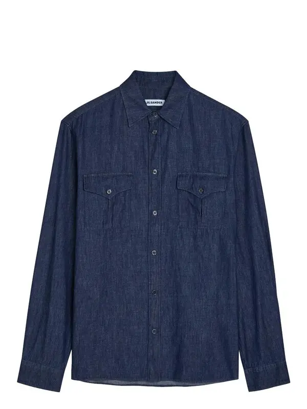 JIL SANDER Chest Pocket Denim Shirt - Navy
