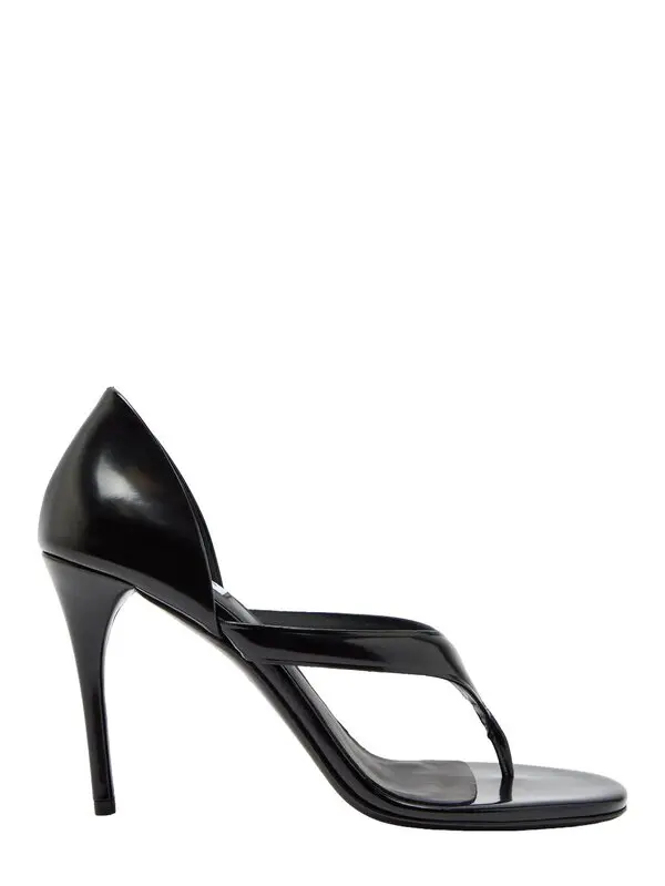 Alaïa Infradito 90 Leather Sandals - Black