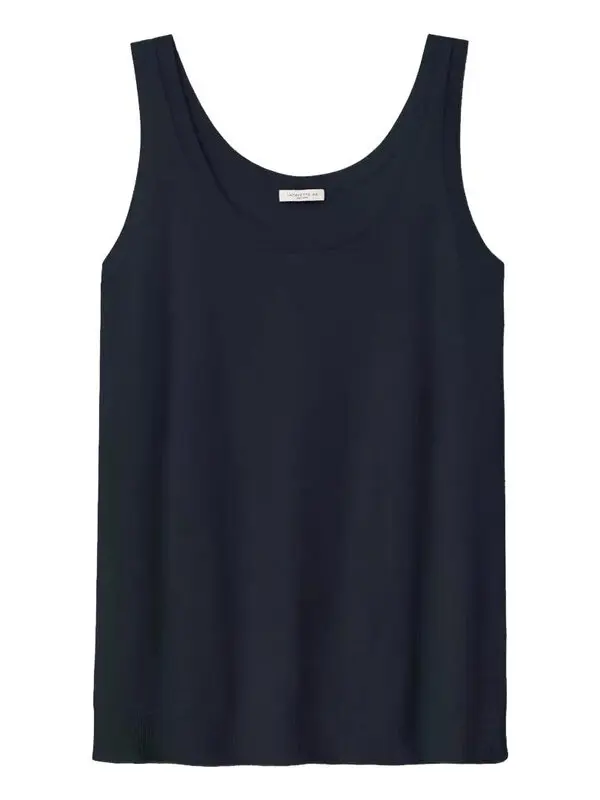 Lafayette 148 New York Merino Wool Scoop Neck Tank - Blue