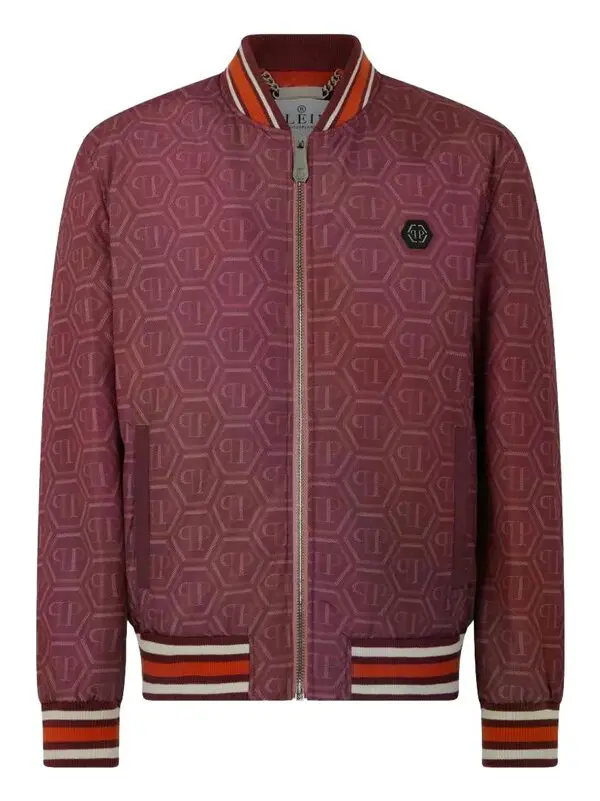 Philipp Plein Monogram-print Bomber Jacket - Red