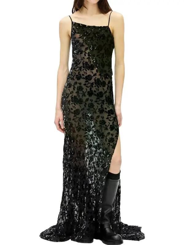 ANN DEMEULEMEESTER Aaricia Floral-devoré Maxi Dress - Black