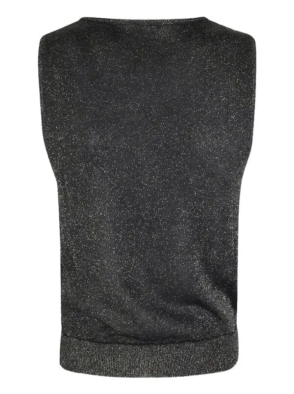 ROBERTO COLLINA Metallic-effect Scoop-neck Top - Grey