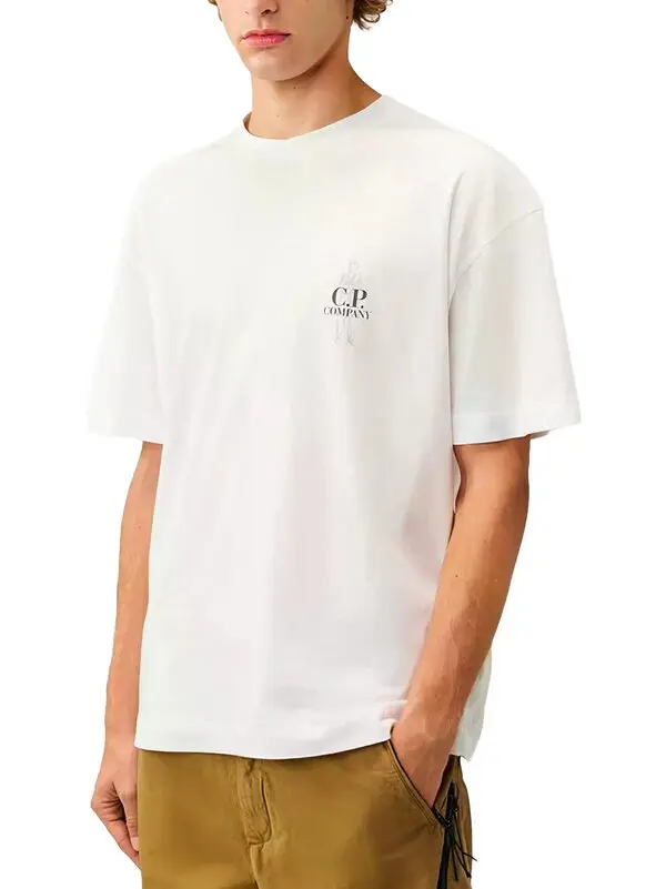 C.P. COMPANY 30/1 Jersey Short Sleeve Comfort Logo T-shirt - White