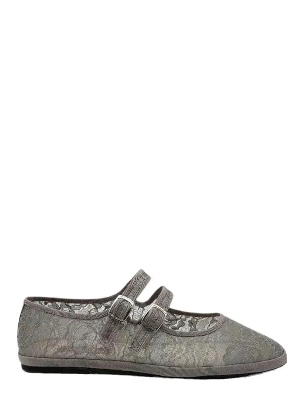 GONDOLINA Pulcinella Lace-mesh Ballet Flats - Grey