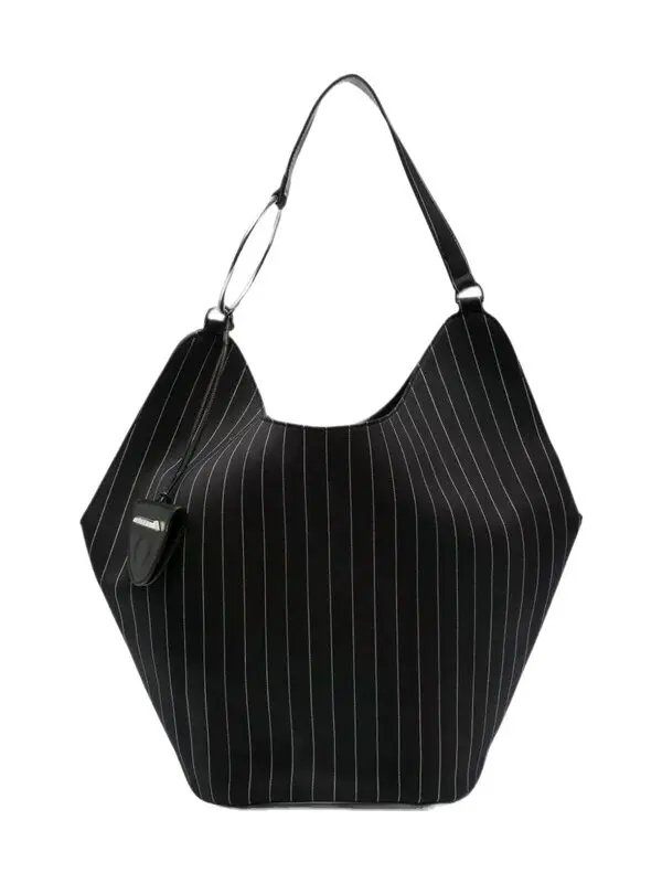 DONDUP Pinstripe-pattern Ring-handle Tote Bag - Black