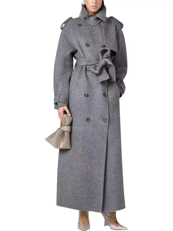 Giuseppe Di Morabito Double-breasted Belted Coat - Grey