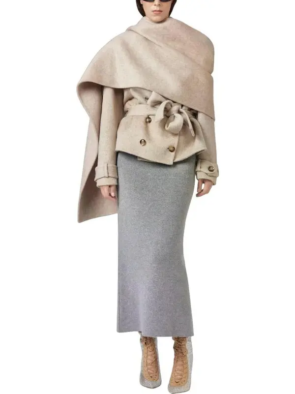 Giuseppe Di Morabito Draped Belted Peacoat - Neutrals