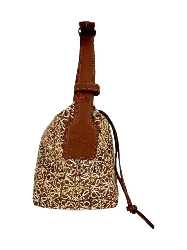 Loewe Anagram Jacquard Cubi Shoulder Bag - Brown