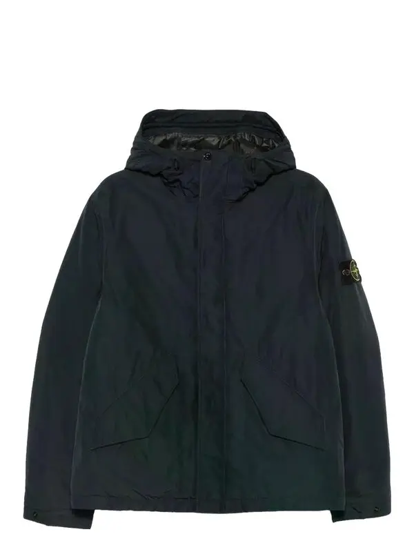 Stone Island Logo-patch Hooded Jacket - Blue