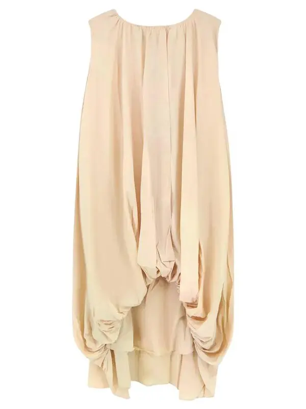 LAMRONS Drawstring Asymmetrical-hem Dress - Neutrals