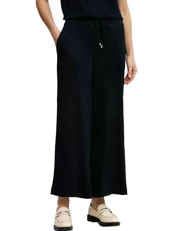 Joseph Ribkoff Crinkled-effect Drawstring Palazzo Pants - Blue