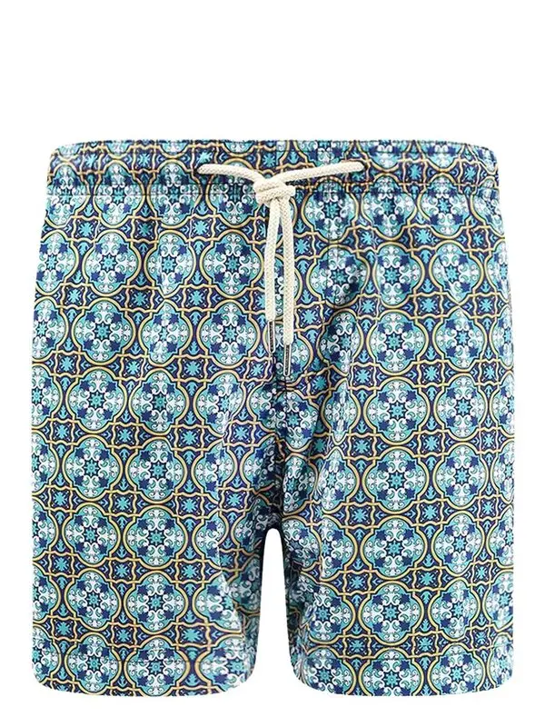 PENINSULA SWIMWEAR Santo Stefano Geometric-print Swim Trunks - Blue
