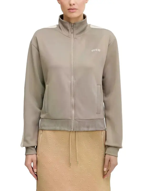 Guess Zip Striped Top - Neutrals