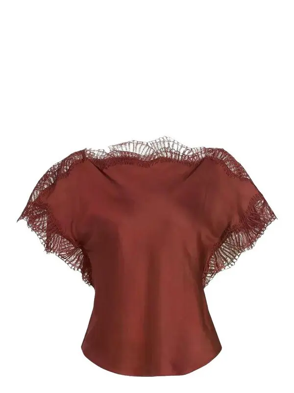 A.L.C. Luna Lace-trimmed Top - Red