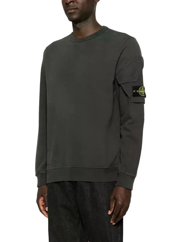 Stone Island Logo-patch Pocket Sweatshirt - Grey