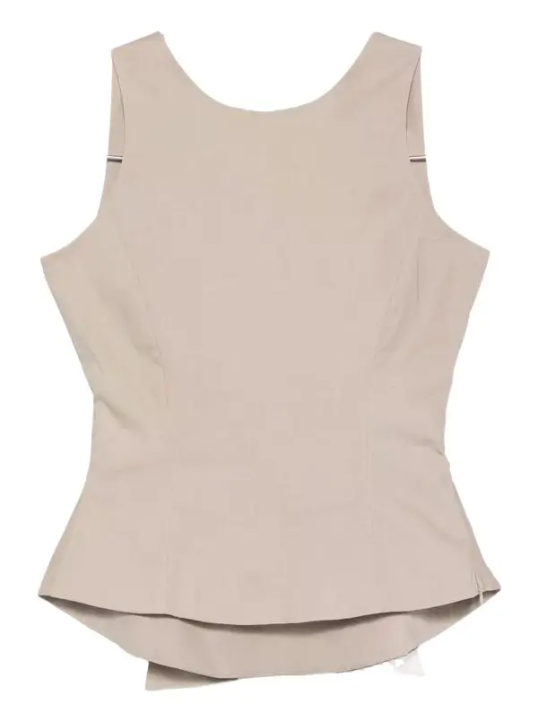 MOUTAKI Bow-detail Peplum Blouse - Neutrals