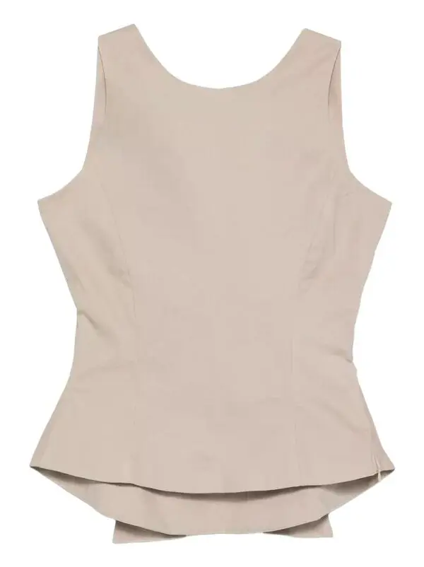 MOUTAKI Bow-detail Peplum Blouse - Neutrals