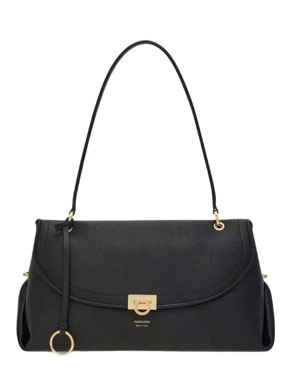 FERRAGAMO Gancini Handbag - Black