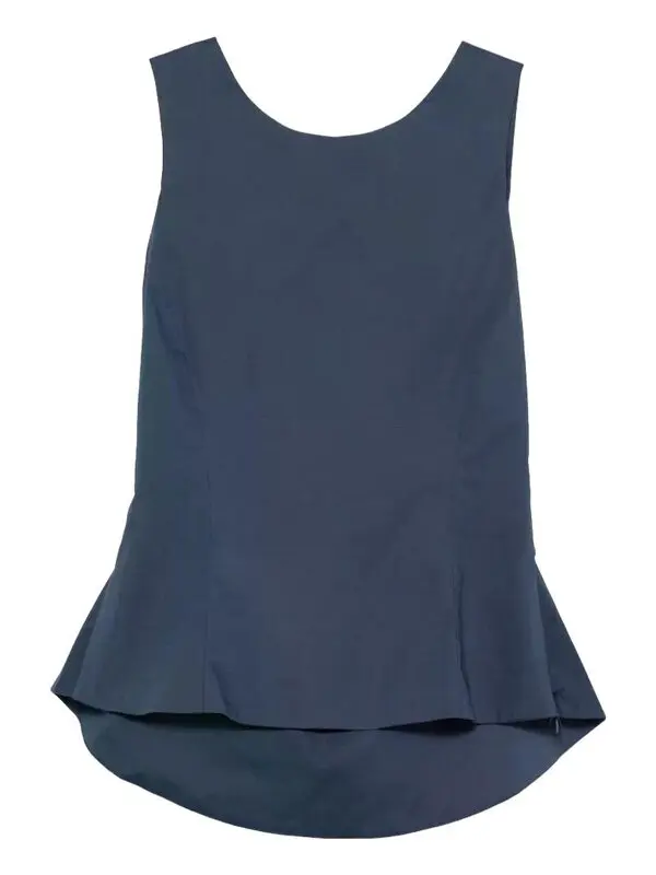 MOUTAKI Bow-detail Peplum Blouse - Blue