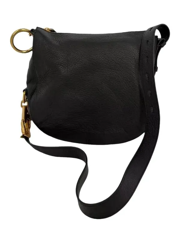 Burberry Knight Leather Shoulder Bag - Black