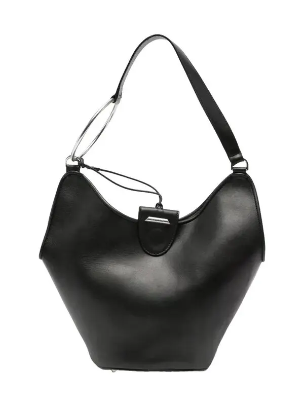 DONDUP Ring-detail Leather Shoulder Bag - Black