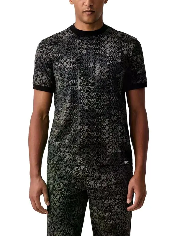 EA7 Logo-print Short-sleeve T-shirt - Black