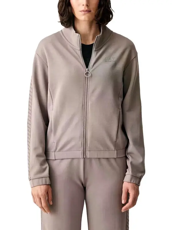 EA7 Logo-print Zip-up Jacket - Grey