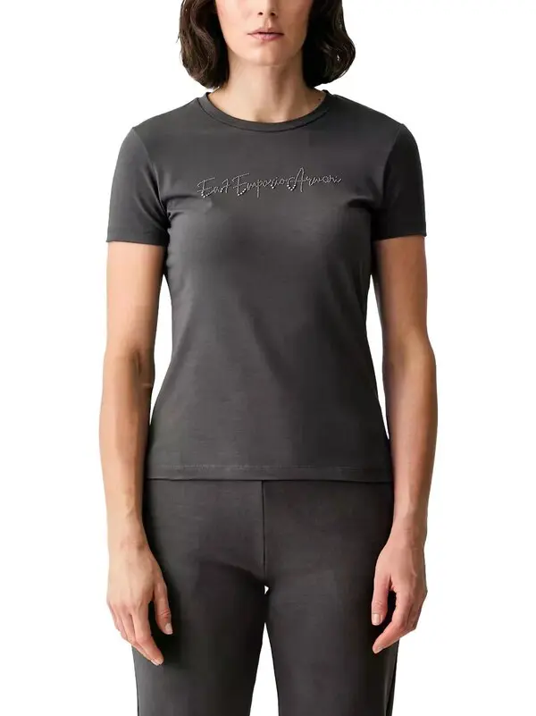 EA7 Rhinestone-embellished Logo-print T-shirt - Grey