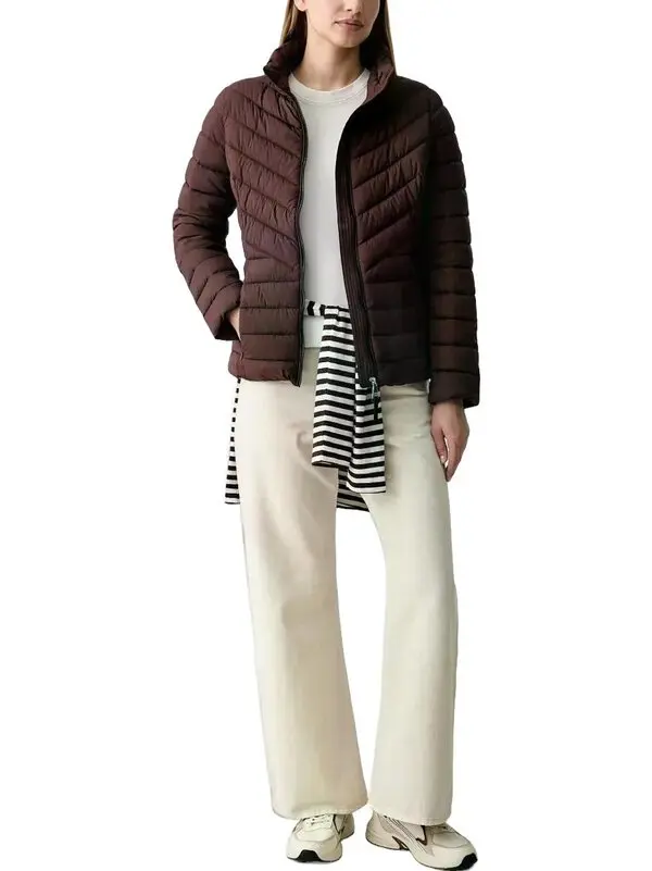 Dkny Quilted High-neck Jacket - Brown