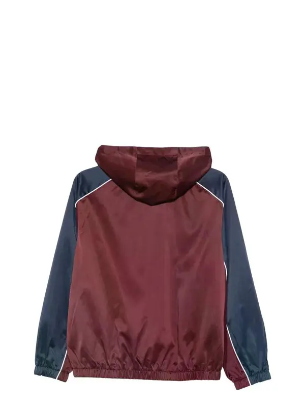 SPORTY & RICH Logo Embroidered Hooded Jacket - Red
