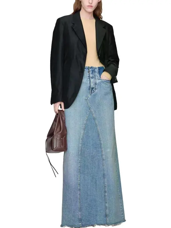 MAISON MARGIELA Patchwork Maxi Skirt - Blue