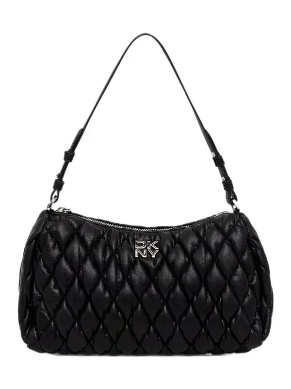 Dkny Remy Quilted Logo-plaque Shoulder Bag - Black