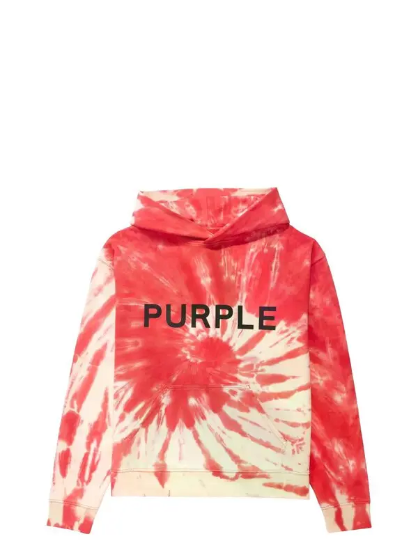 PURPLE BRAND Logo-print Tie-dye Hoodie - Red