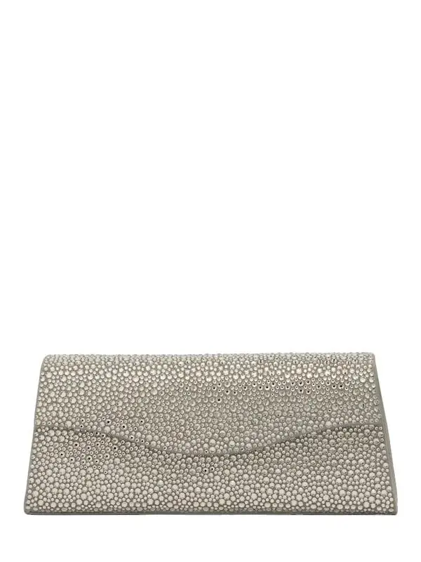 Elie Saab The Midnight Embellished Suede Clutch - Silver