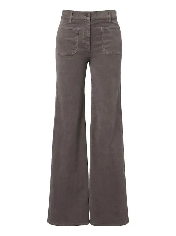 NILI LOTAN Florence Corduroy Wide-leg Pants - Grey