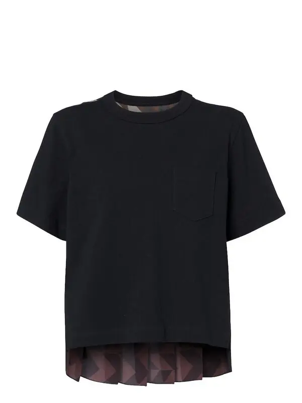 Sacai X A.p.c. Pleated Cotton T-shirt - Multicoloured
