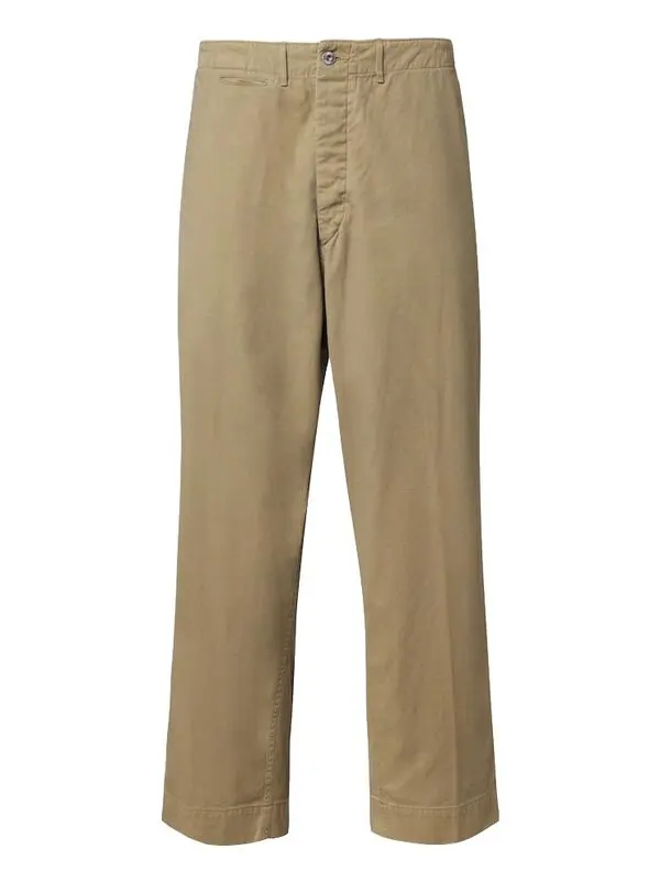 A.PRESSE Vintage Cotton Chinos - Beige